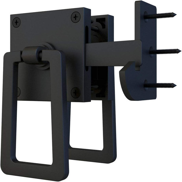 JUBEST Self Locking Gate Latch, Heavy Duty Double Side Gate Latches Black for Outdoor Fence ...